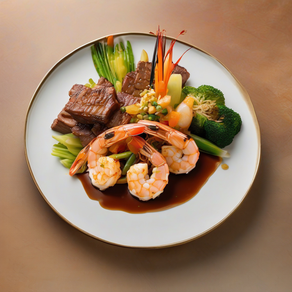 Triple Delight Recipe: Savory Stir-Fry with Shrimp, Chicken, and Beef ...