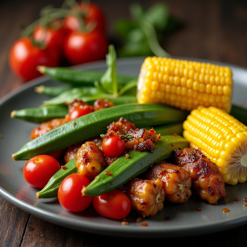 Recipe for Okra, Corn, and Tomatoes: Southern Comfort in One Pot - 90 ...
